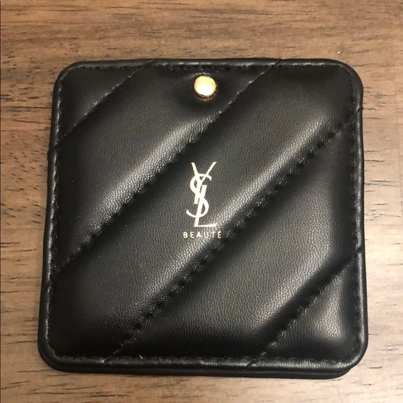 Yves Saint Laurent | Accessories | Ysl Black Quilted Leather Compact ...